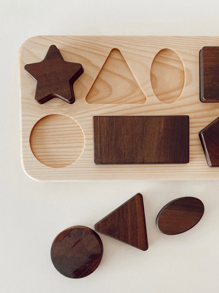 WOODEN SHAPE PUZZLE - WALNUT – Lion + Lamb the Label